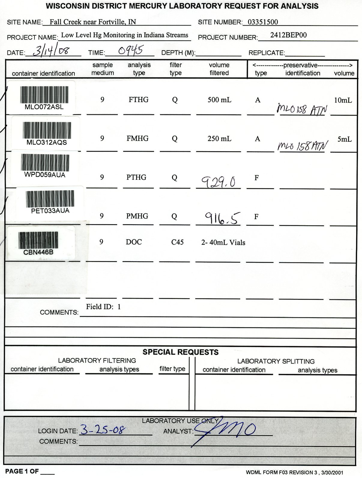 Example Mercury Laboratory Request For Analysis Form U S Geological example-mercury-laboratory-request-for-analysis-form-u-s-geological